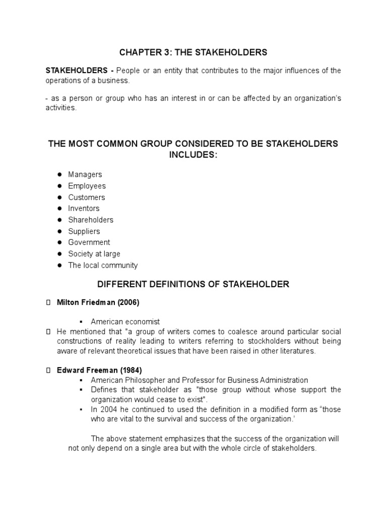 Understanding Stakeholders' Value Creation | PDF | Stakeholder ...
