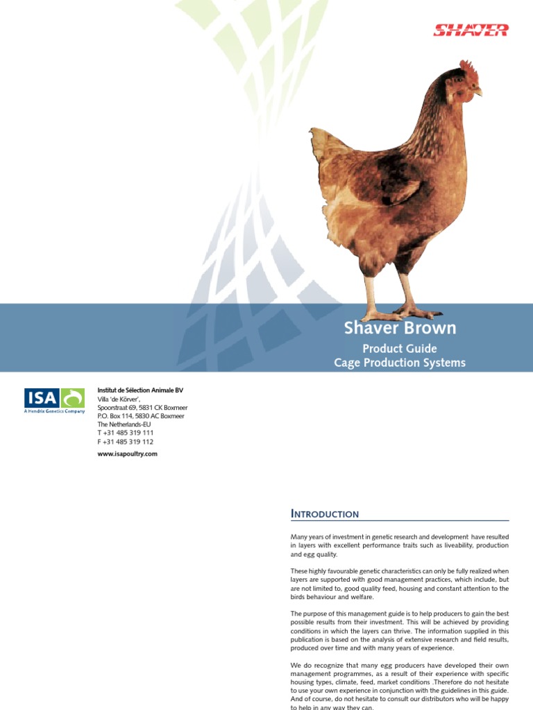 Shaver Brown Product Guide Cage Production Systems Vs1408a | PDF ...