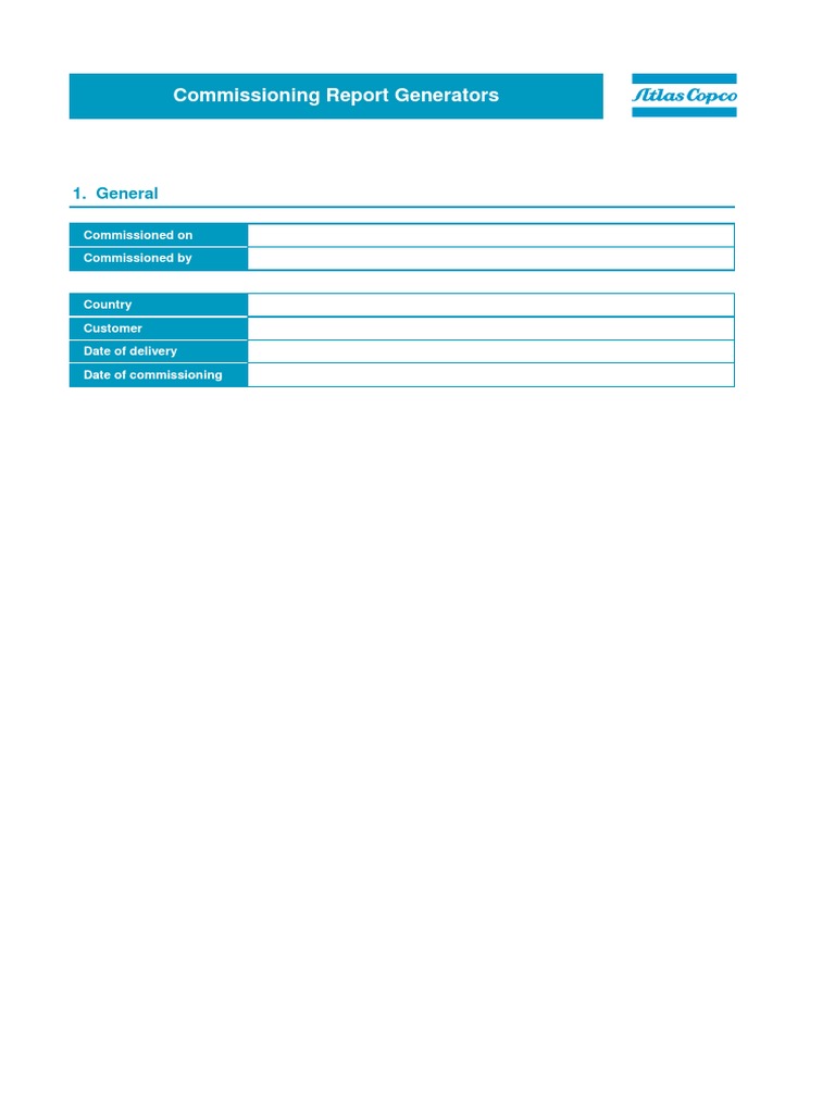 Commissioning report generator_SAMPLE | PDF | Electric Generator ...