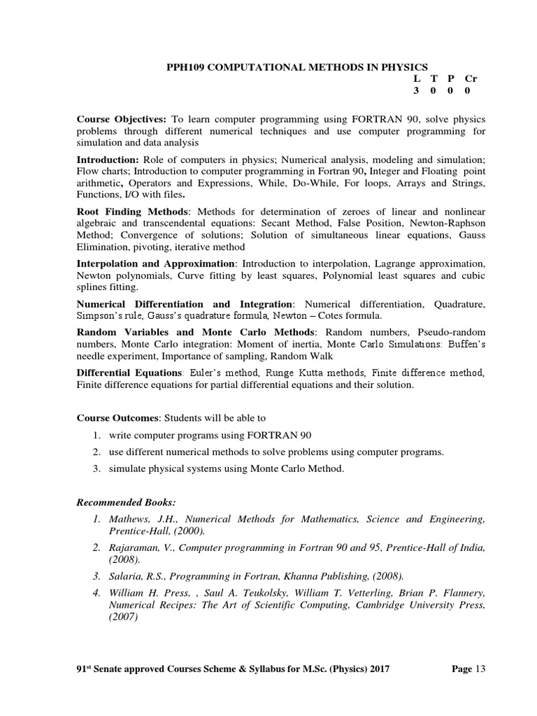PPH109 Computational Methods in Physics | PDF | Numerical Analysis ...