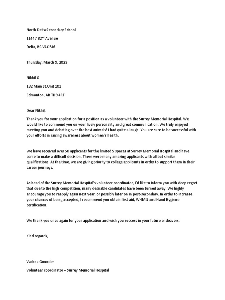 Bad News Letter Assignment For Bca | PDF