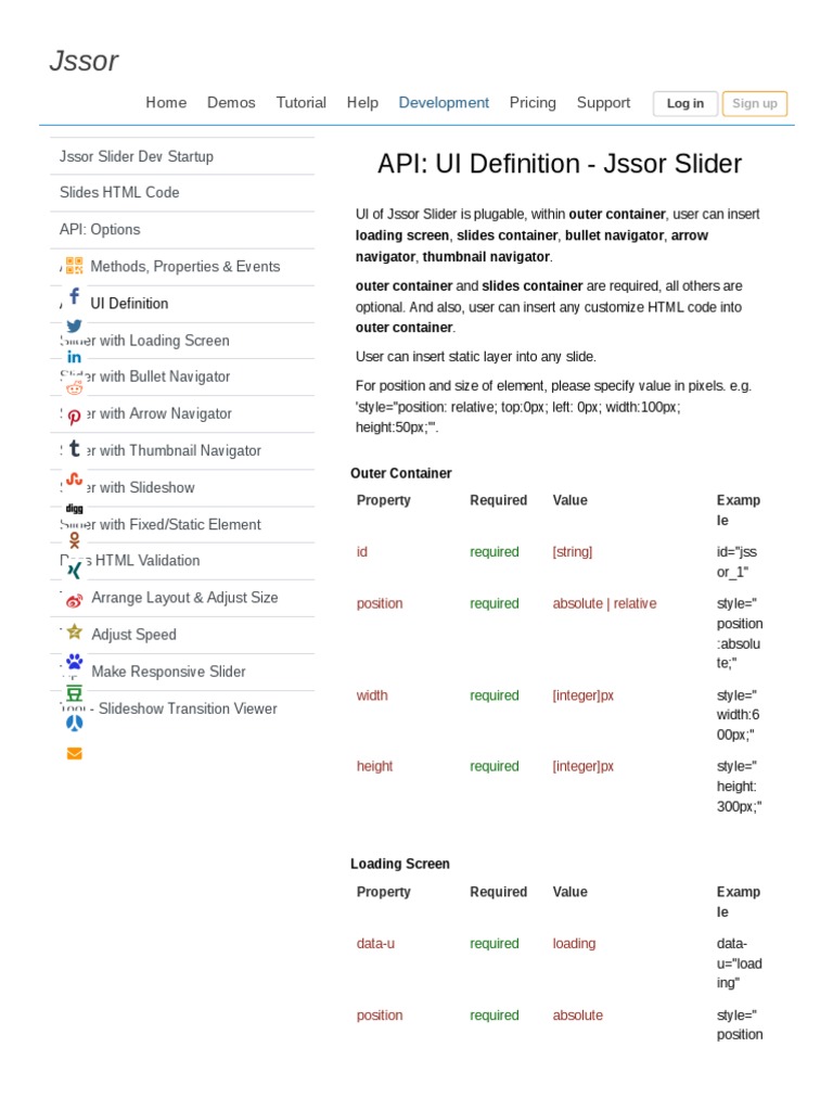jssor-API - UI Definitio | PDF | Software | Computer Engineering
