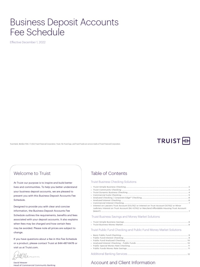Business Deposit Accounts Fee Schedule | PDF | Credit Card ...