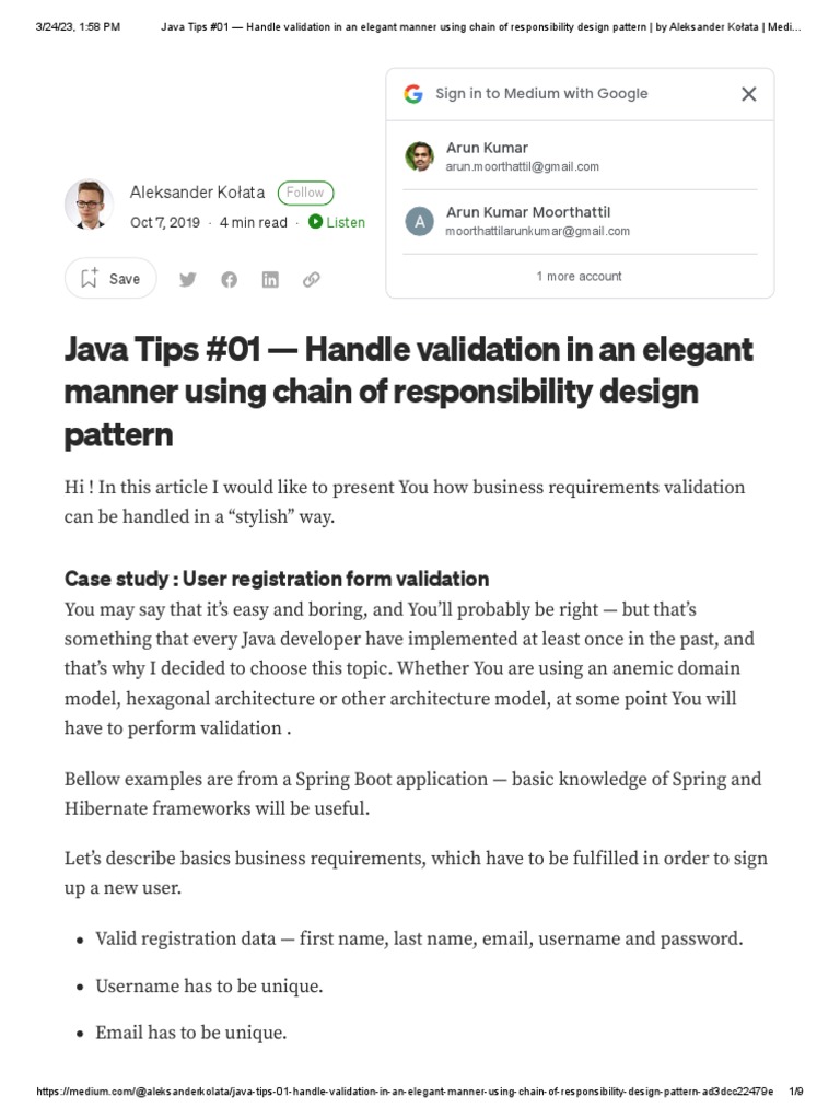 Java Tips #01 - Handle Validation in An Elegant Manner Using Chain of Responsibility Design ...