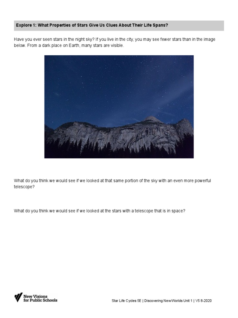 Star Life Cycles: Key Observations | PDF