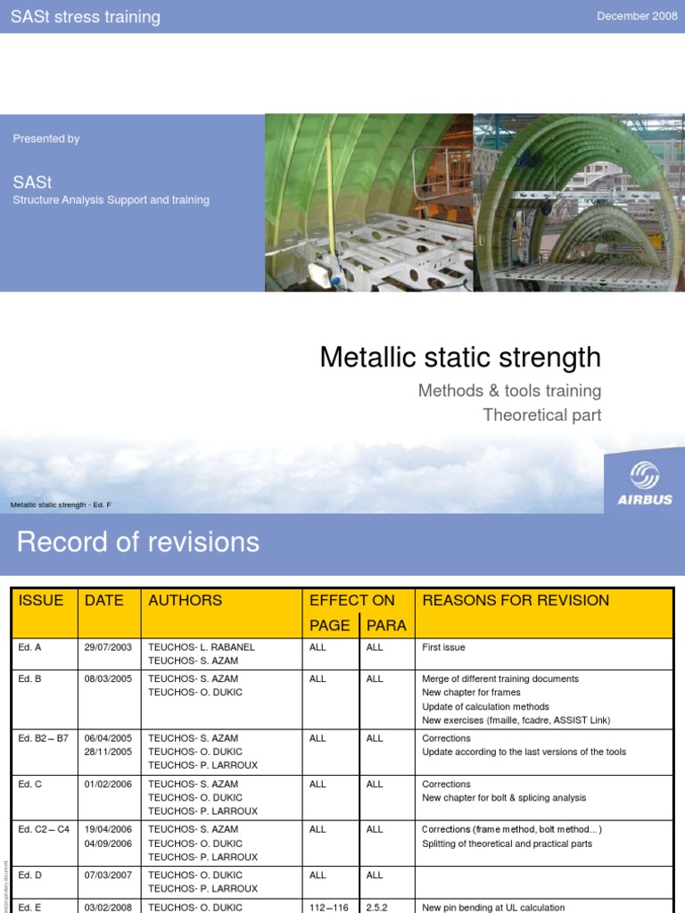 Metallic Static Strength Training - Ed. F | PDF | Buckling | Beam ...