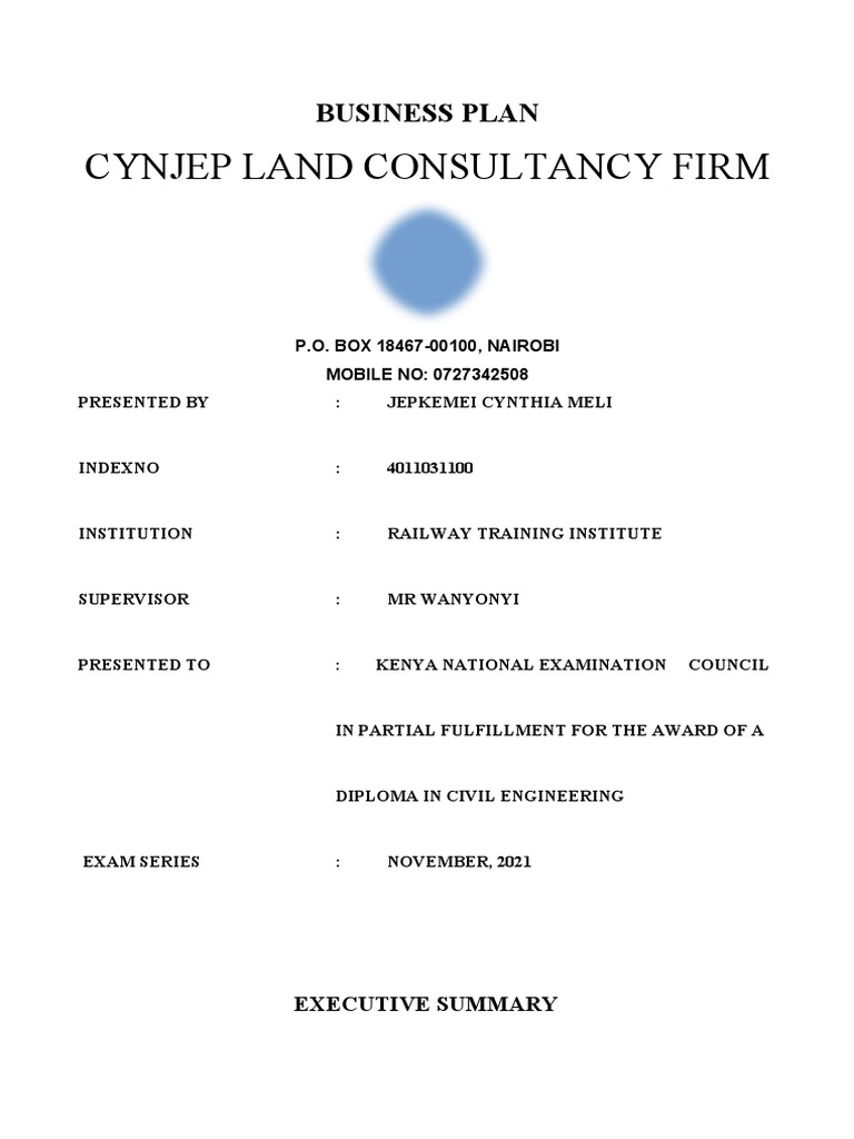 Land Consultancy Business Plan | PDF | Consultant | Marketing