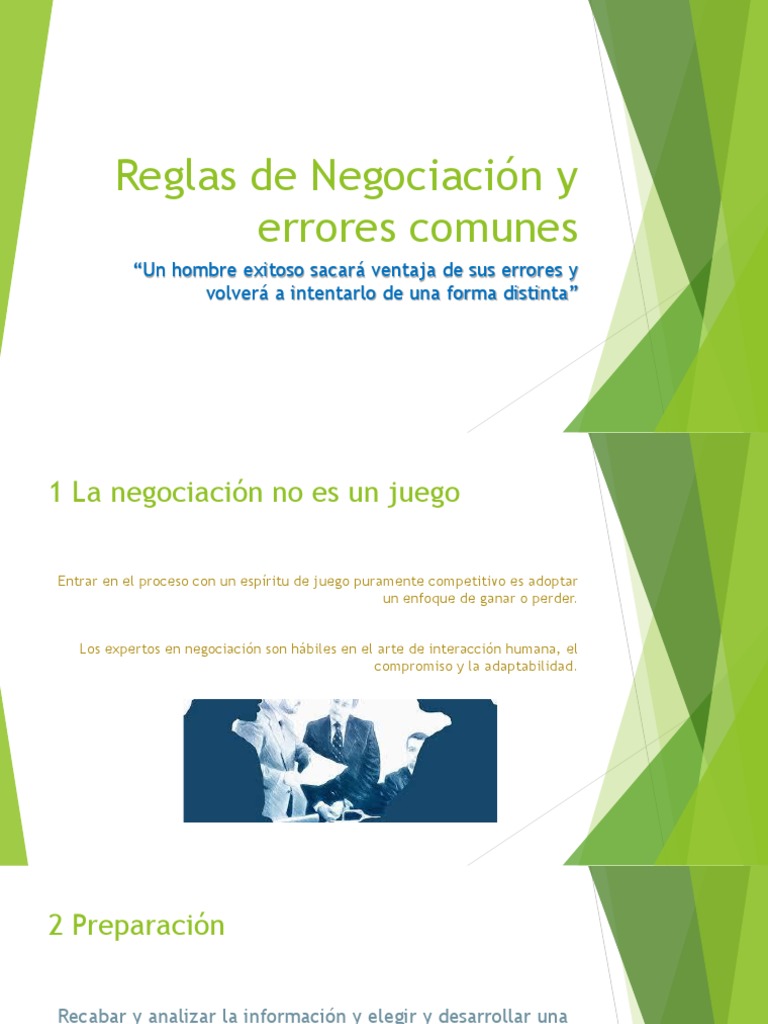 Reglas de Negociación y Errores Comunes | PDF | Comportamiento | Sicología