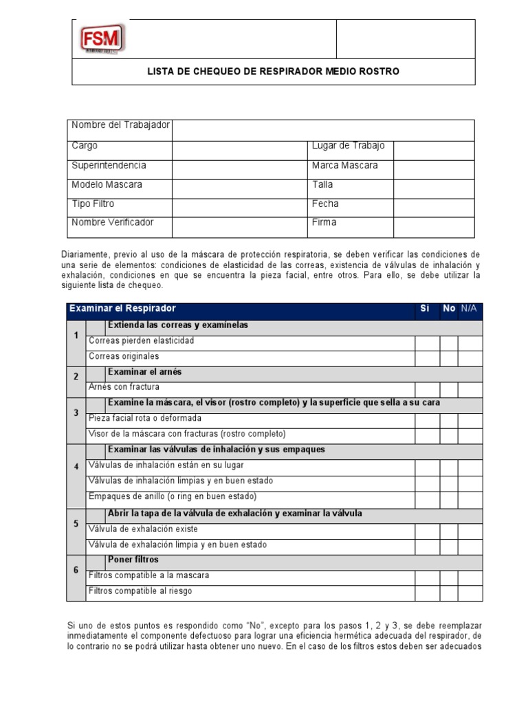 Check List Prot Respiratoria | PDF