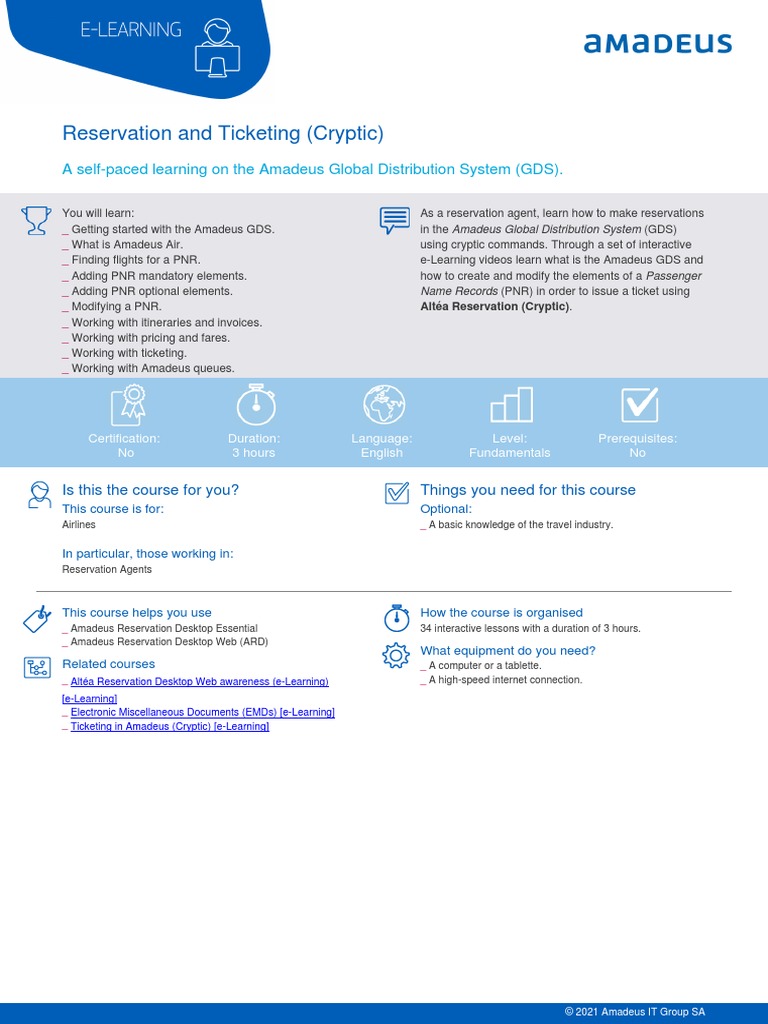 Amadeus-Training-Course-3927784553 | PDF | Transport Companies | Transport