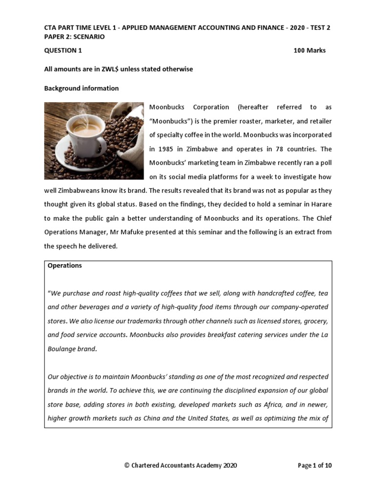 Cta Level 1 Maf Test 2 - Paper 2 Scenario | PDF | Credit | Finance ...