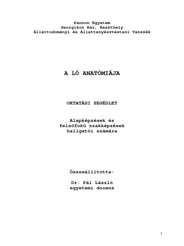 A Ló Anatómiája | PDF