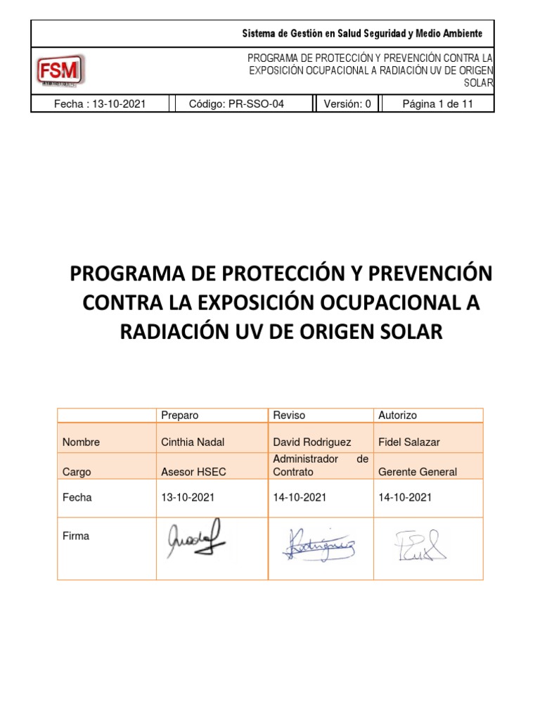 Programa Radiación UV VF | PDF | Ultravioleta | Dom