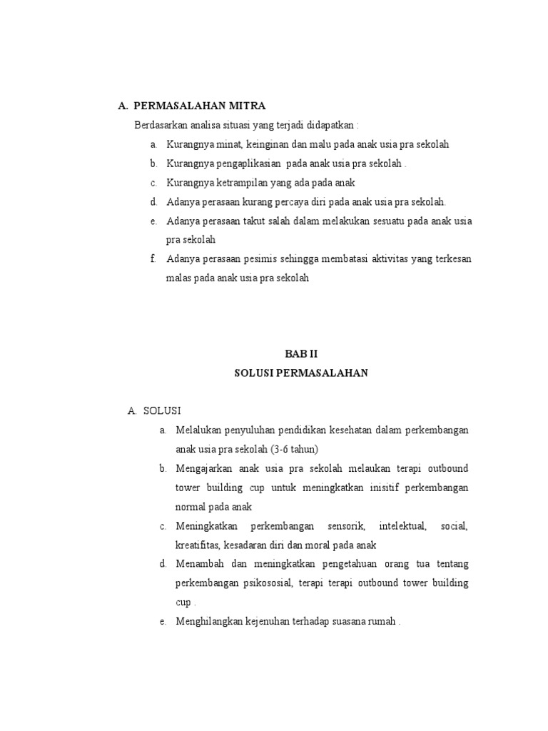 Permasalahan Mitra Dan Bab 2 | PDF
