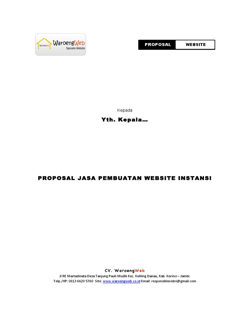 Proposal Jasa Pembuatan Website | PDF