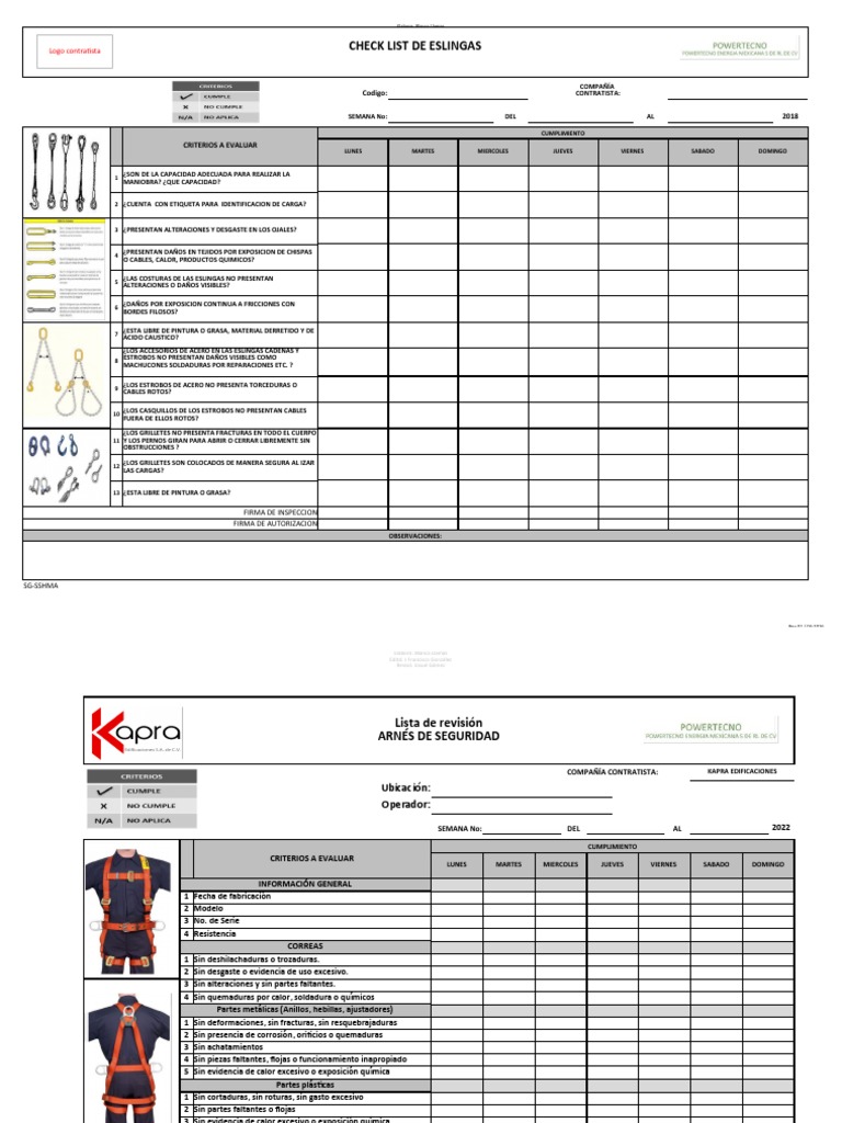 Check List | PDF | Materiales | Ingeniería mecánica