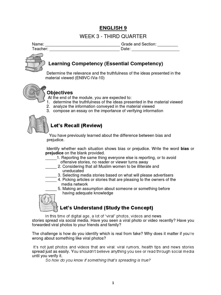 English 9 Quarter 3 Week 3 2 | PDF | Social Media | Popular Culture ...