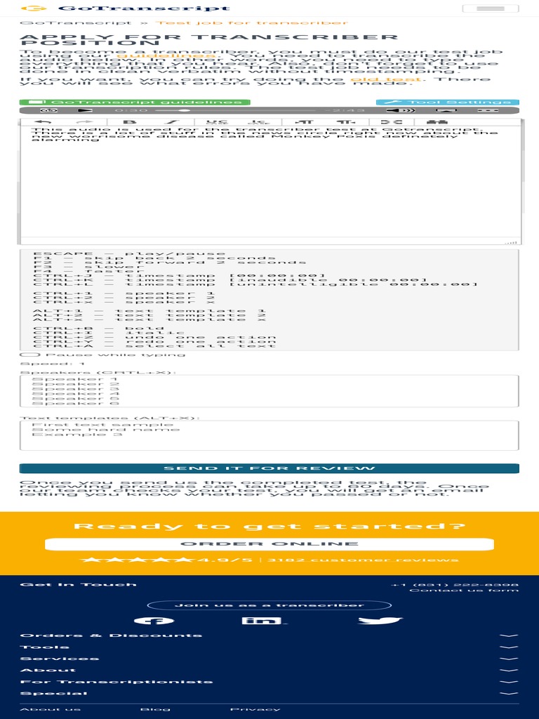 Test Job For Transcriber GoTranscript | PDF