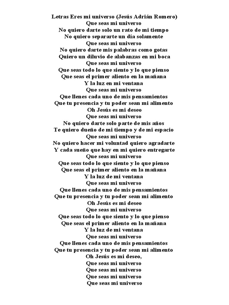 Letras Eres Mi Universo | PDF