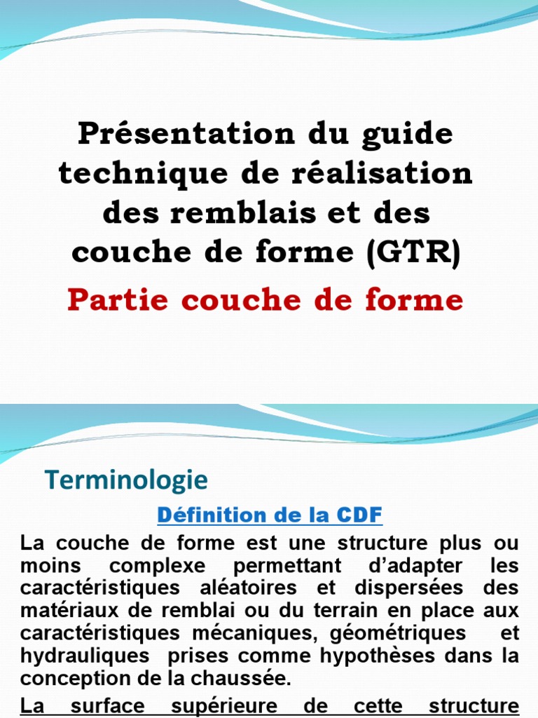 Guide technique des remblais et CDF | PDF | Ingénierie civile