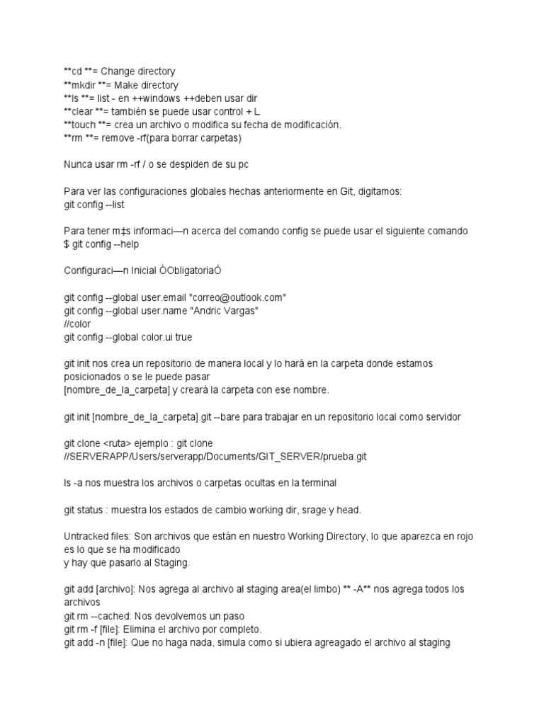Comandos esenciales de Git | PDF | Software de red basado en protocolo de Internet | Gestión de ...