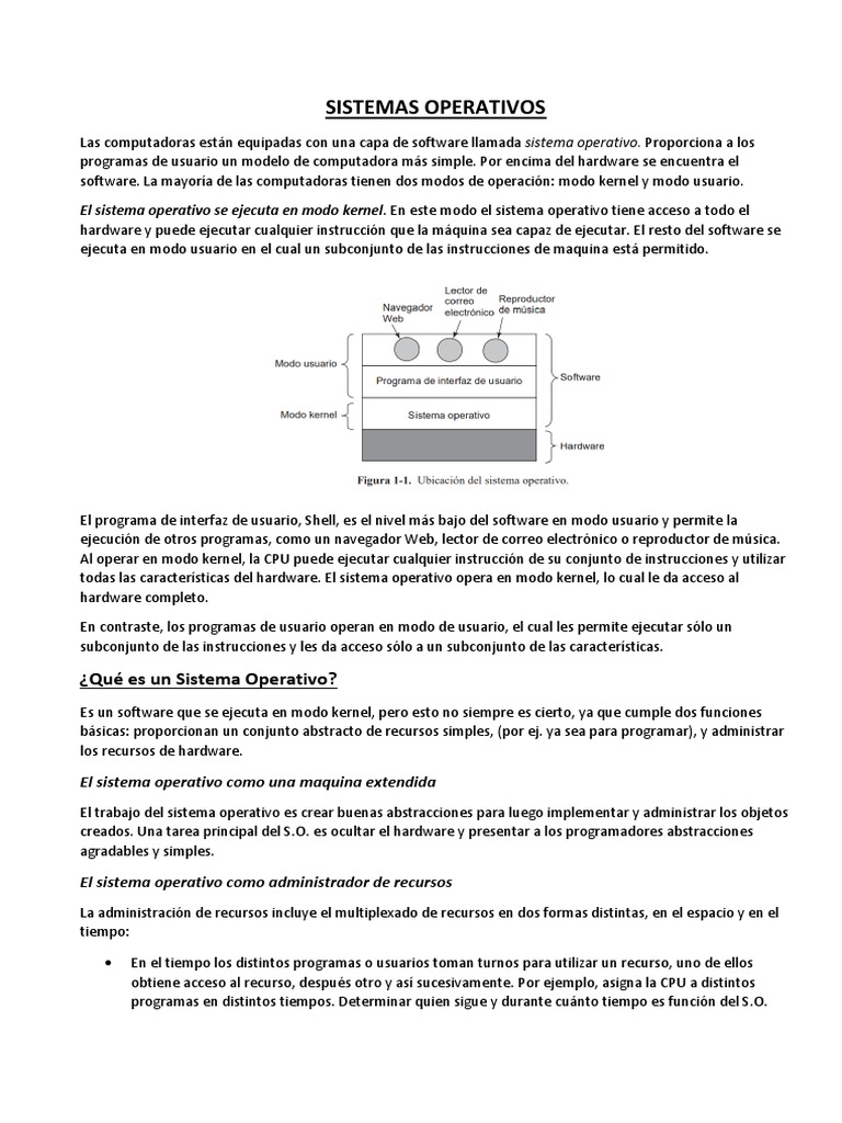 U2 - Sistema Operativo | PDF | Sistema operativo | Kernel (sistema operativo)
