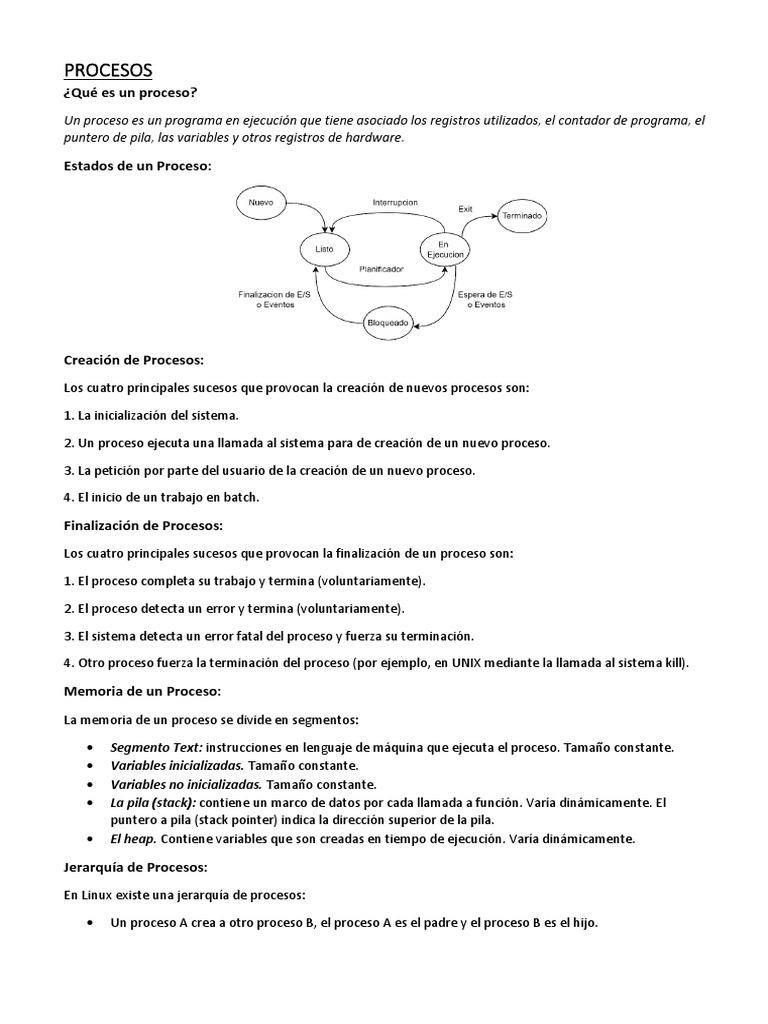 Procesos: ¿Qué Es Un Proceso? | PDF | Protocolos de internet ...