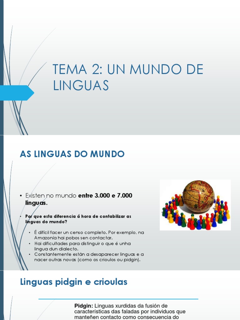 TEMA 2. UN MUNDO DE LINGUAS Def | PDF