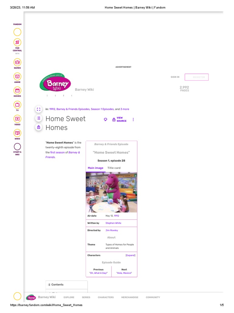 Barney Home Sweet Homes Part 1