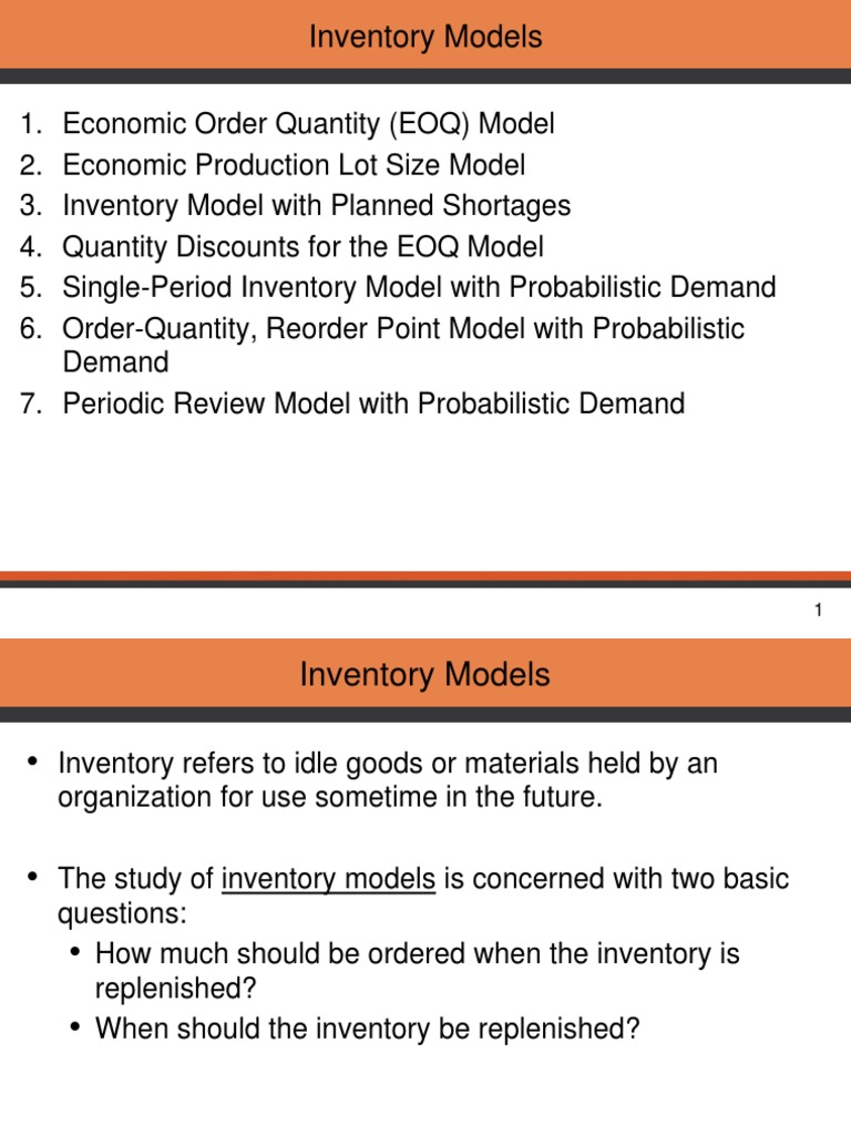 Inventory Models | PDF | Inventory | Financial Economics