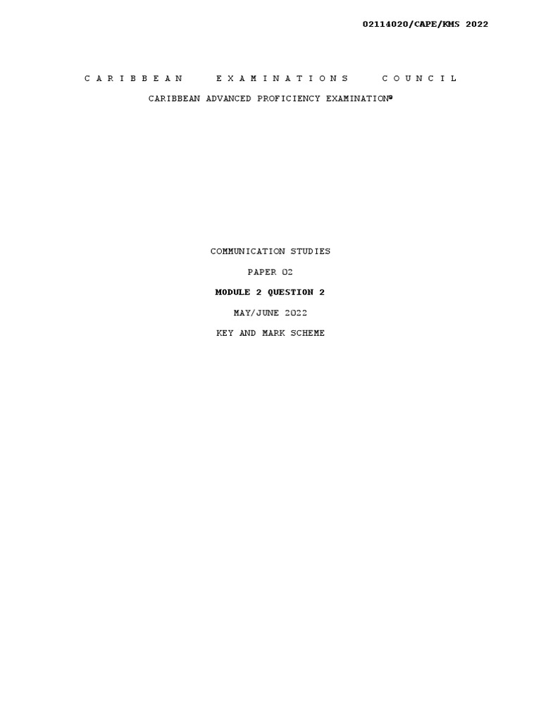 Caribbean Examinations Council Caribbean Advanced Proficiency ...