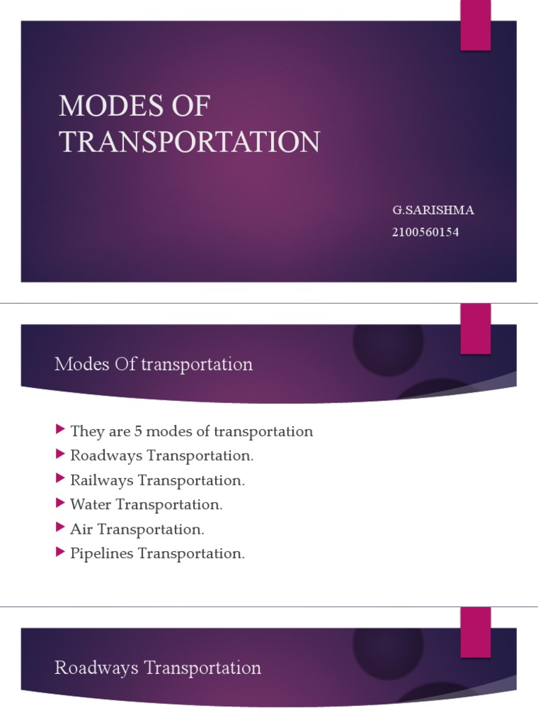 Overview of Transportation Modes | PDF | Transport | Mode Of Transport