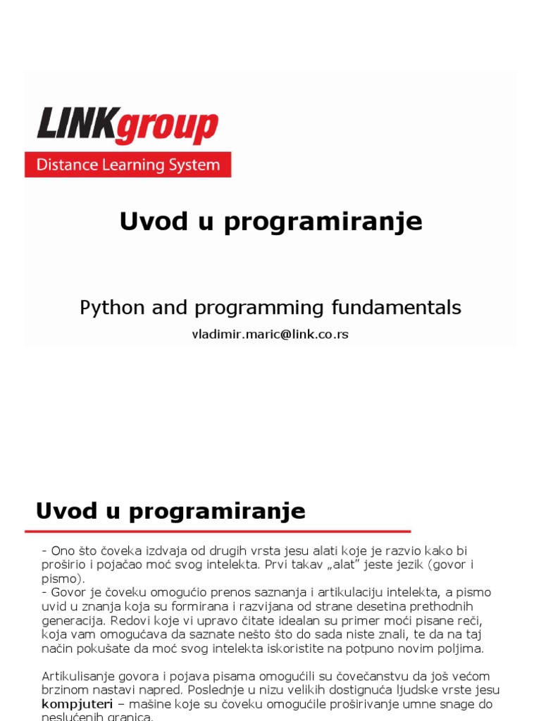 01 Uvod U Programiranje | PDF
