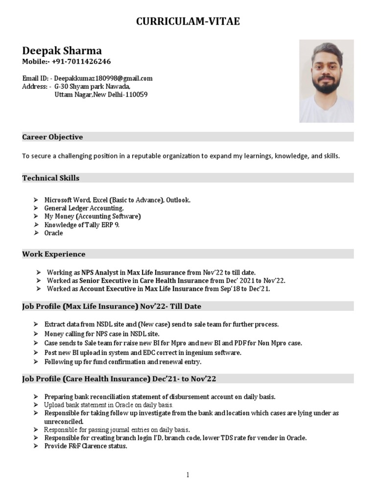 Resume DEEPAK | PDF | Computing | Software