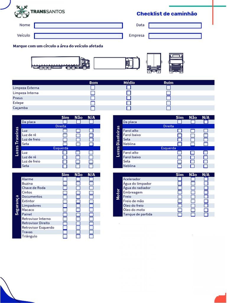 Checklist de Caminhão Trans Santos | PDF | Tecnologias automotivas | Veículos de rodas