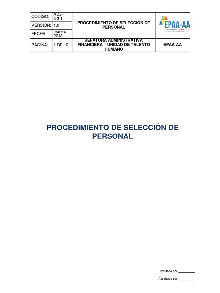 Procedimiento de Selección de Personal | PDF | Gestión de recursos humanos | Reclutamiento