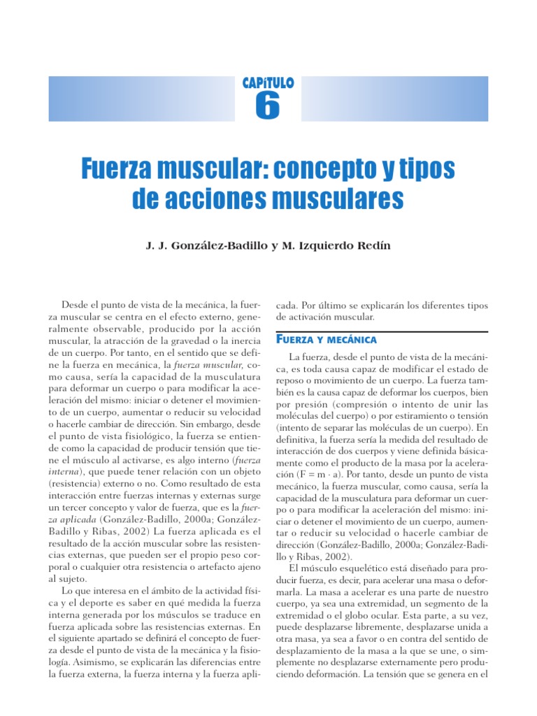 Concepto y tipos de fuerza muscular | PDF | Músculo | Fuerza