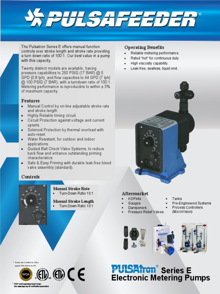 Pulsatron Series e | PDF | Valve | Pump