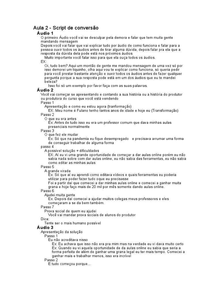 Aula 2 - Script de Conversão | PDF | Dinheiro