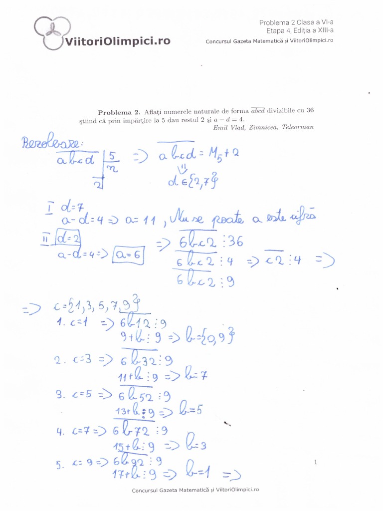 Viitorii Olimpici Problema 2 | PDF