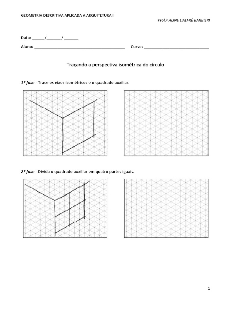Atividade 1.2 - Perspectiva Isométrica Do Círculo | PDF