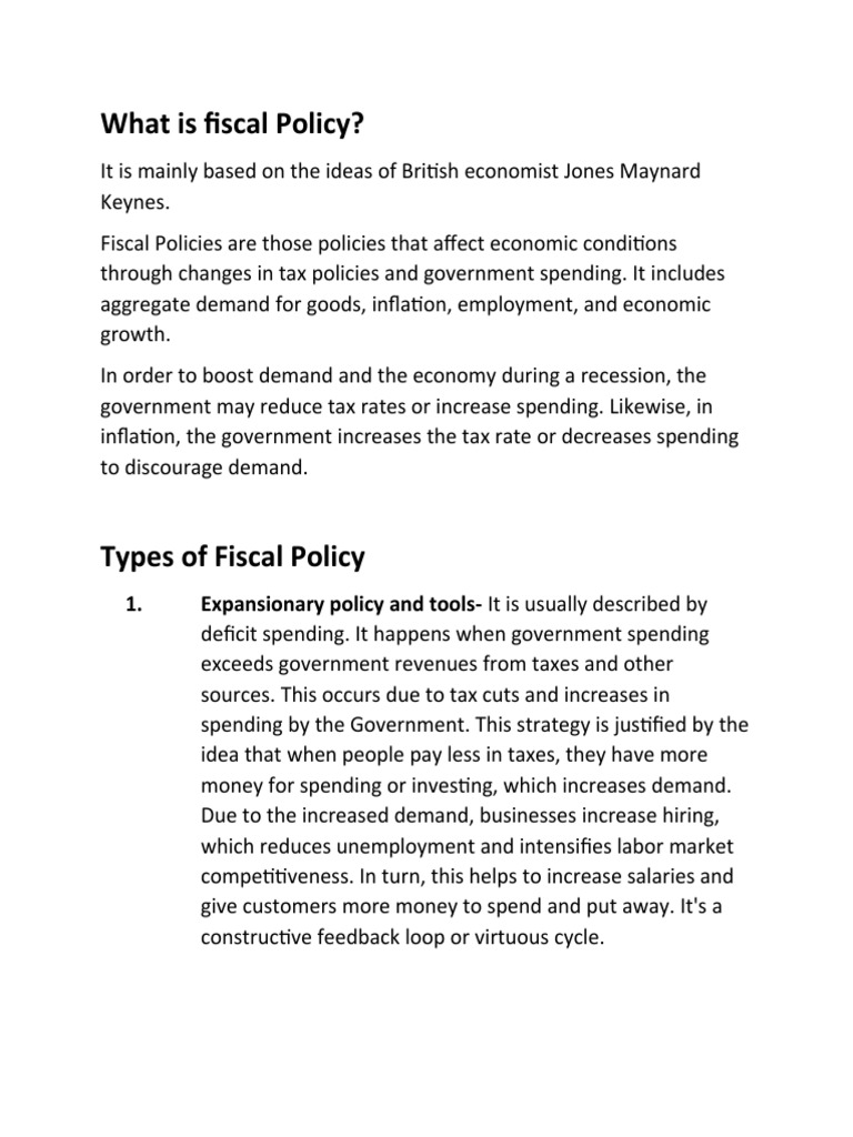 What Is Fiscal Policy | PDF | Reserve Bank Of India | Fiscal Policy
