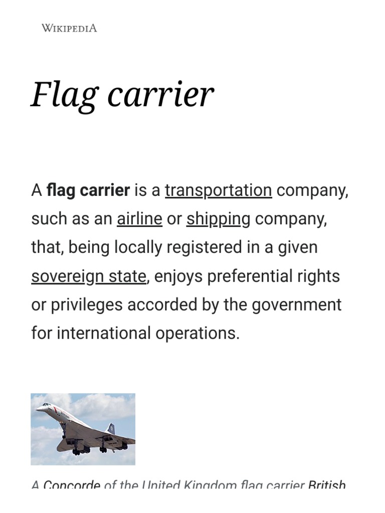 Flag Carrier | PDF | Aviation | Transport Companies