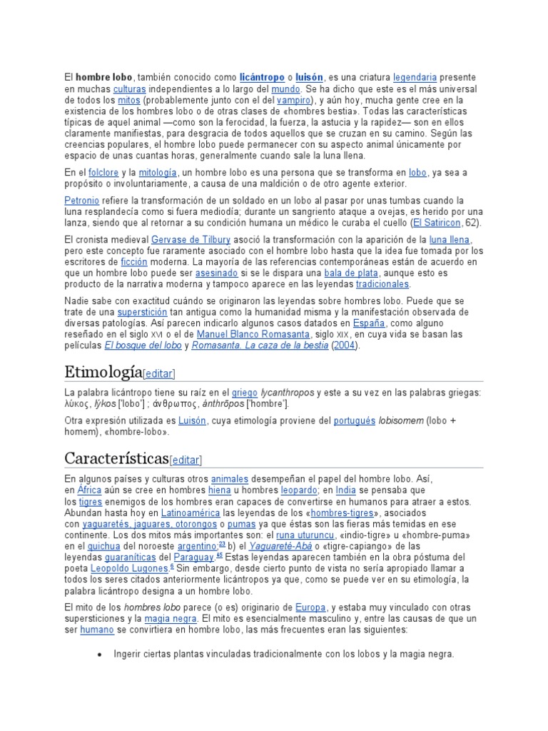 Hombre lobo | PDF | Hombres lobo