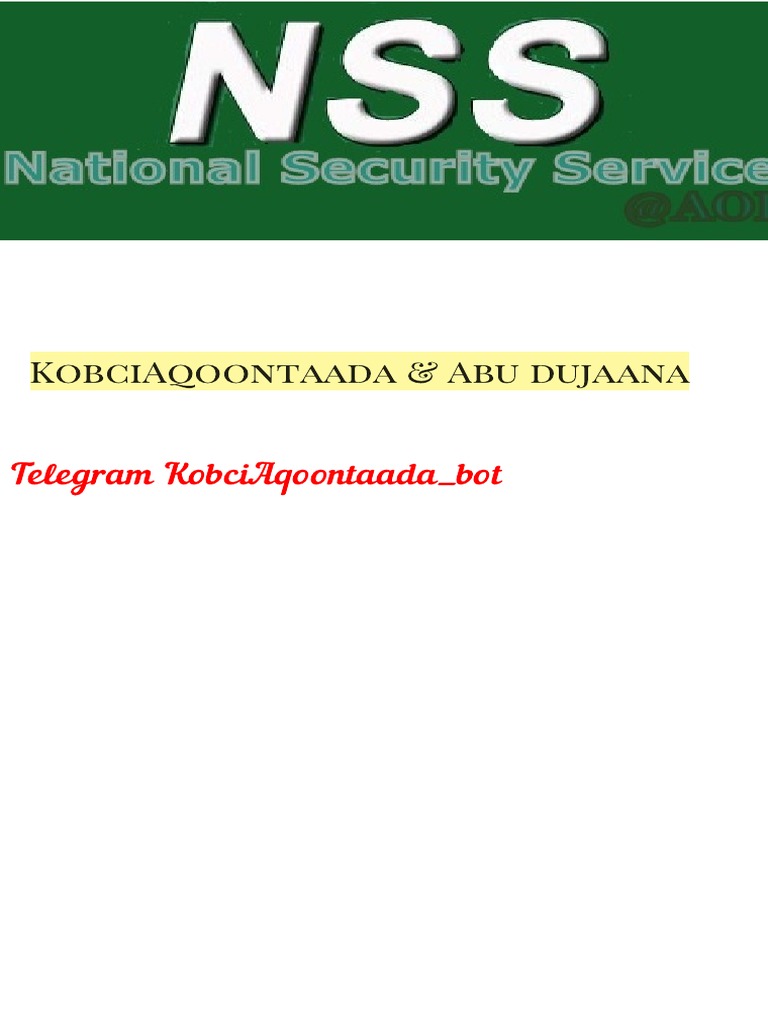 Sirdoonkii NSS | PDF