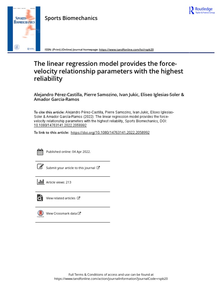 2022 - Perez Et Al. He Linear Regression Model Provides The Force ... 2022 - Perez Et Al. He Linear Regression Model Provides The Force ...