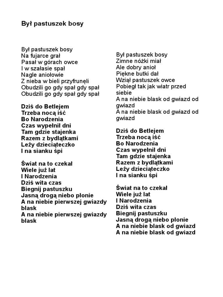 Był Pastuszek | PDF