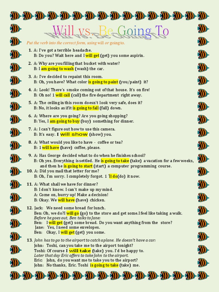 5.will Vs Be Going To | PDF