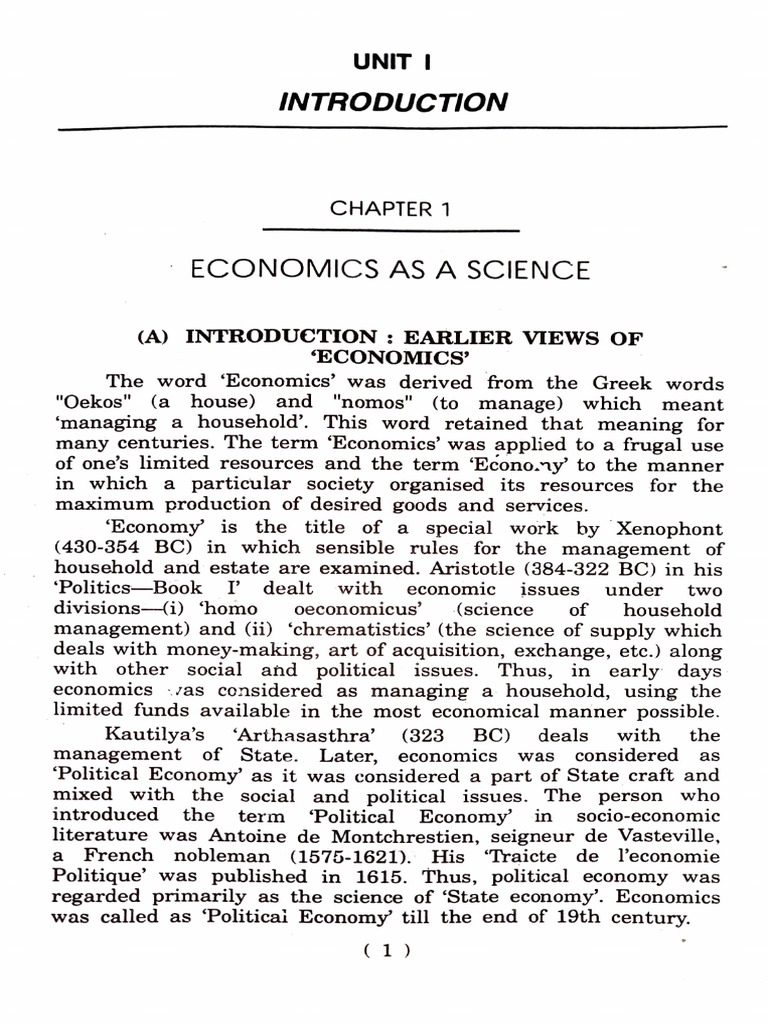 Module 1 - Unit 1 Economics Complete | PDF