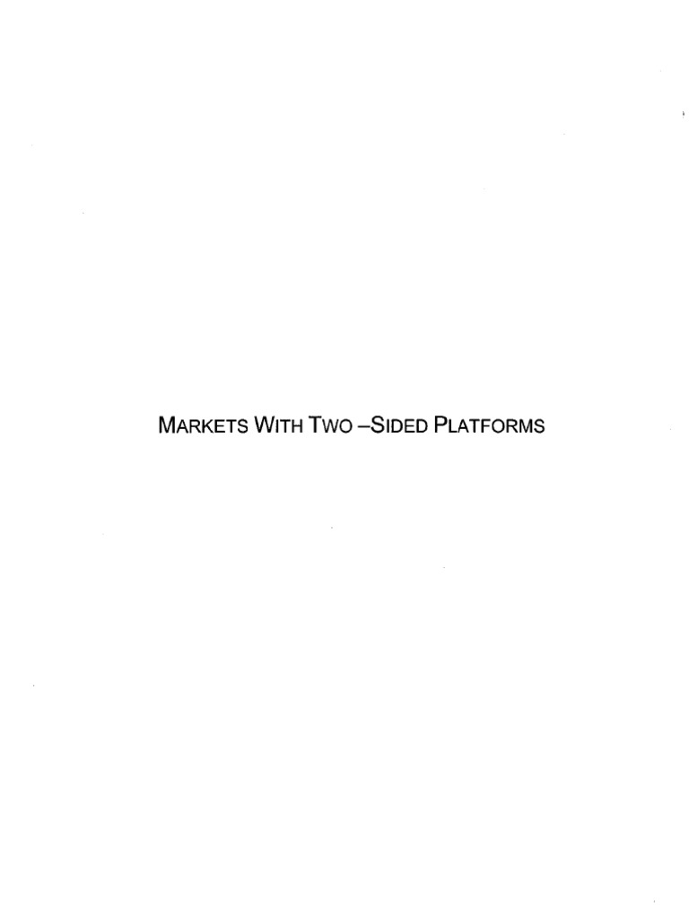 Markets With Two Sided | PDF